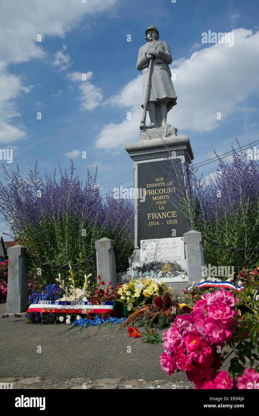 The Somme French War Memorial in the Village of Fricourt Stock Photo ...