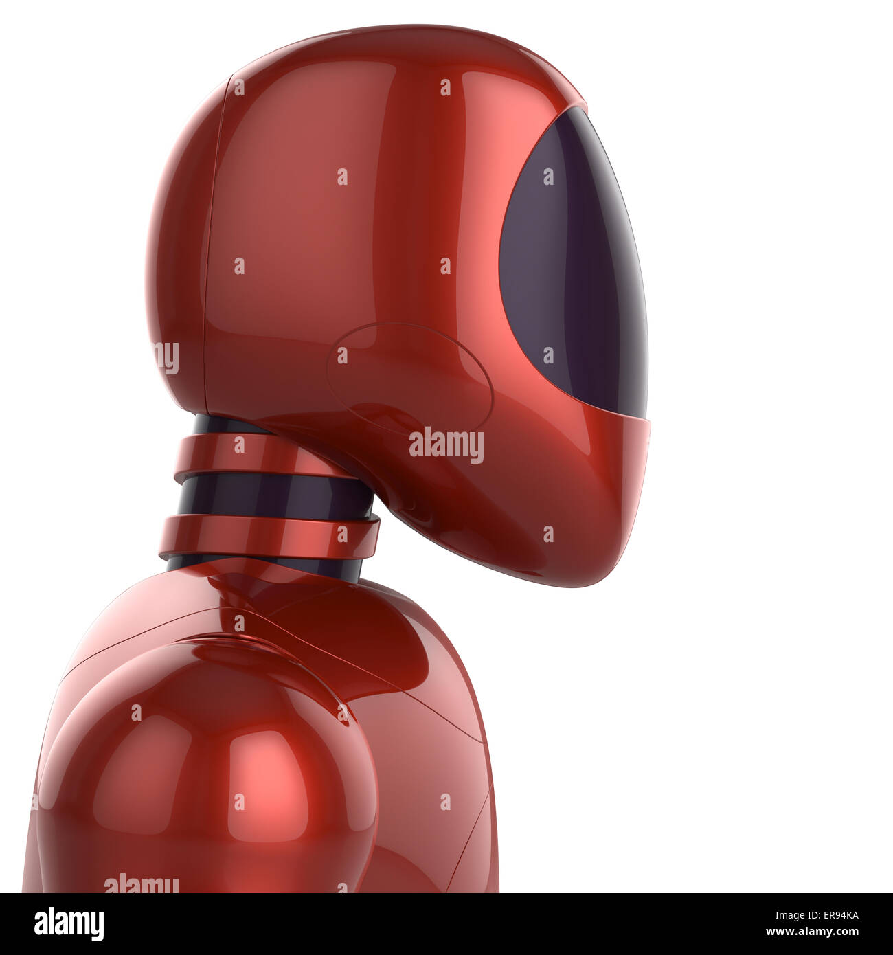 Red cyborg futuristic robot concept. 3d render isolated on white ...