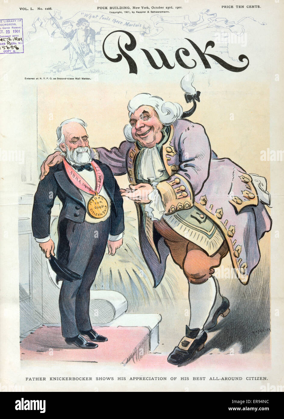 Father Knickerbocker shows his appreciation of his best all-around ...