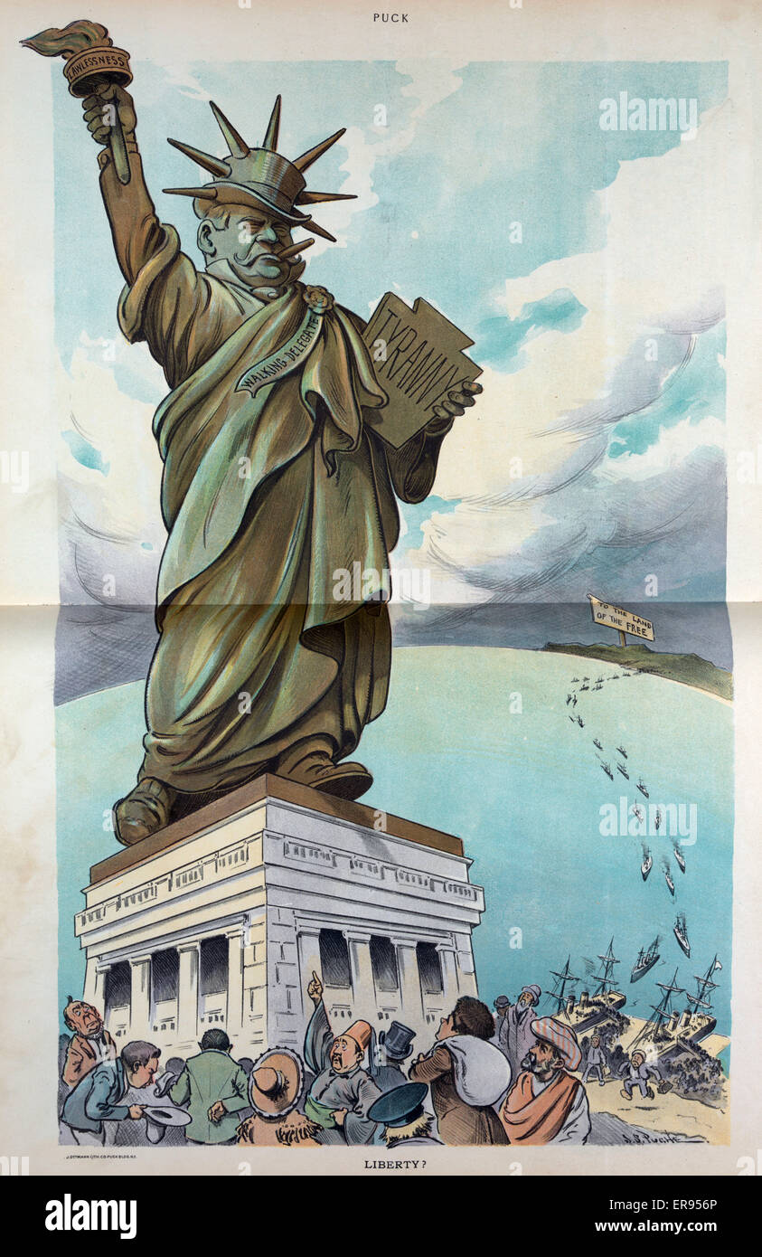 Cartoon statue of liberty with sign hi-res stock photography and images ...