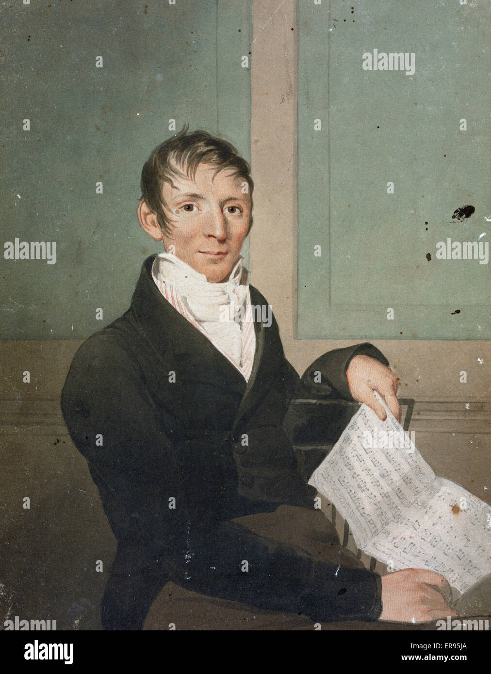 Mr. Graupner - seated and holding music Stock Photo - Alamy