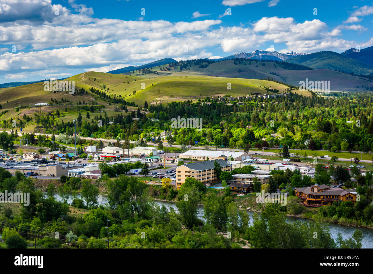 View of Missoula from Mount Sentinel, in Missoula, Montana Stock Photo ...