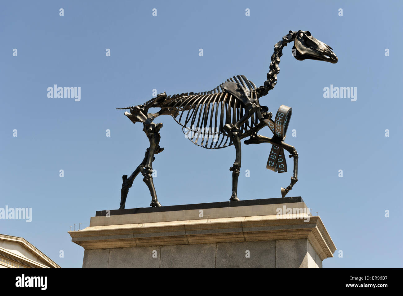 The huge sculpture 'Gift Horse' by German artist Hans Haacke on display ...