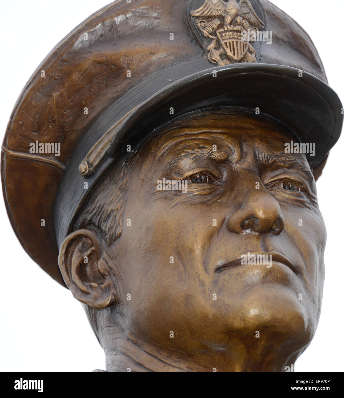 Fleet Admiral Chester William Nimitz bronze statue in Troutdale Stock ...