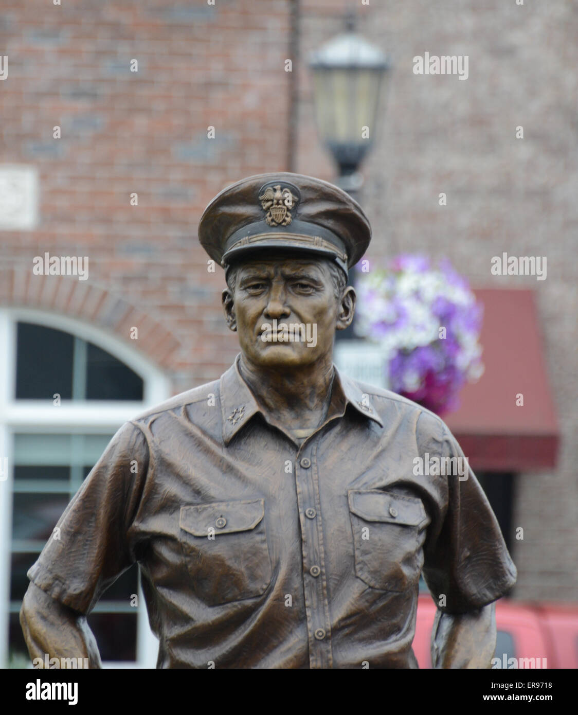 Fleet Admiral Chester William Nimitz bronze statue in Troutdale Stock ...