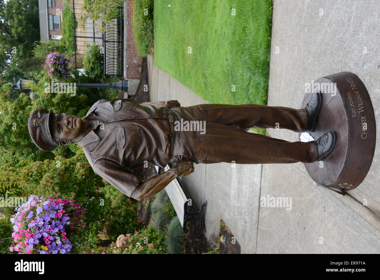 Fleet Admiral Chester William Nimitz bronze statue in Troutdale Stock ...