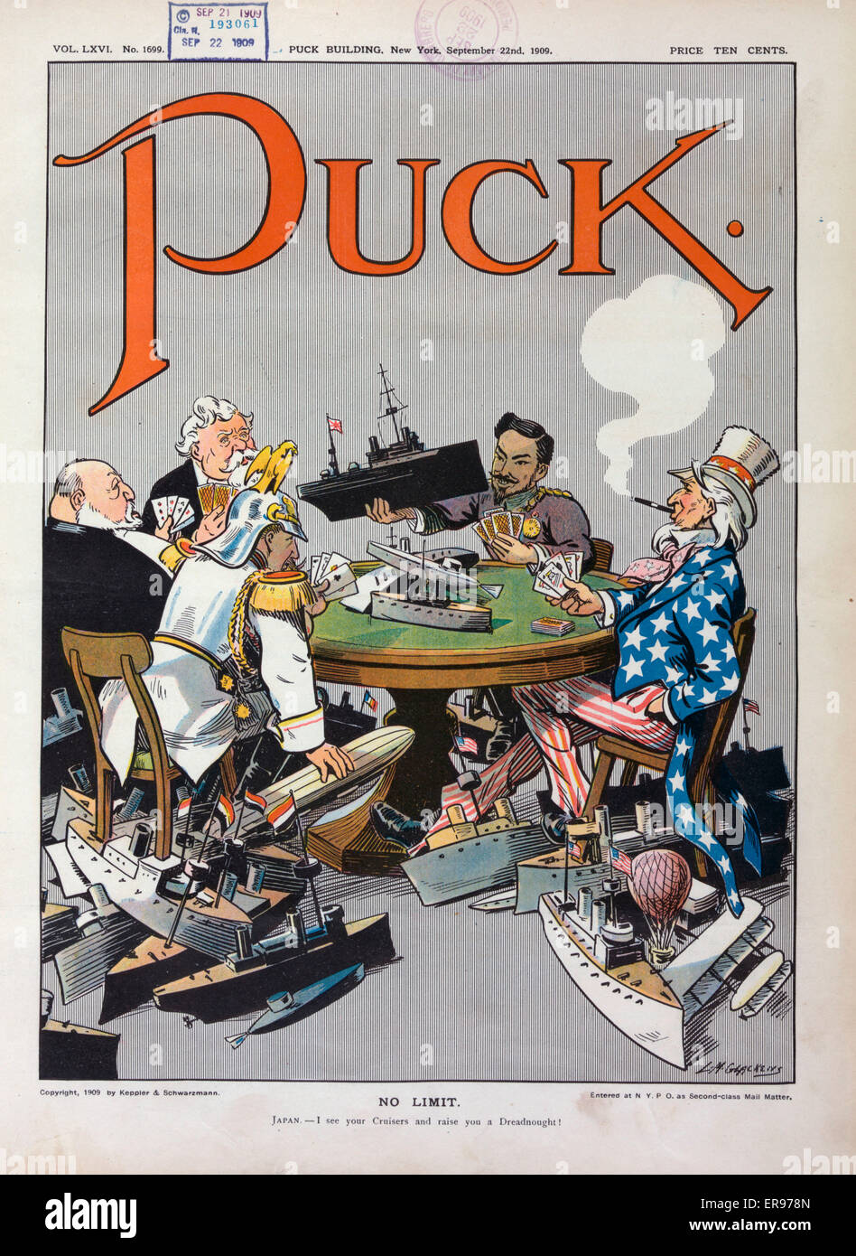 No limit. Illustration shows a high-stakes poker game with Uncle Sam ...