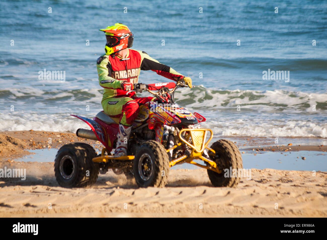 Bournemouth, UK 29 May 2015. The Australian stunt driver Kangaroo Kid ...