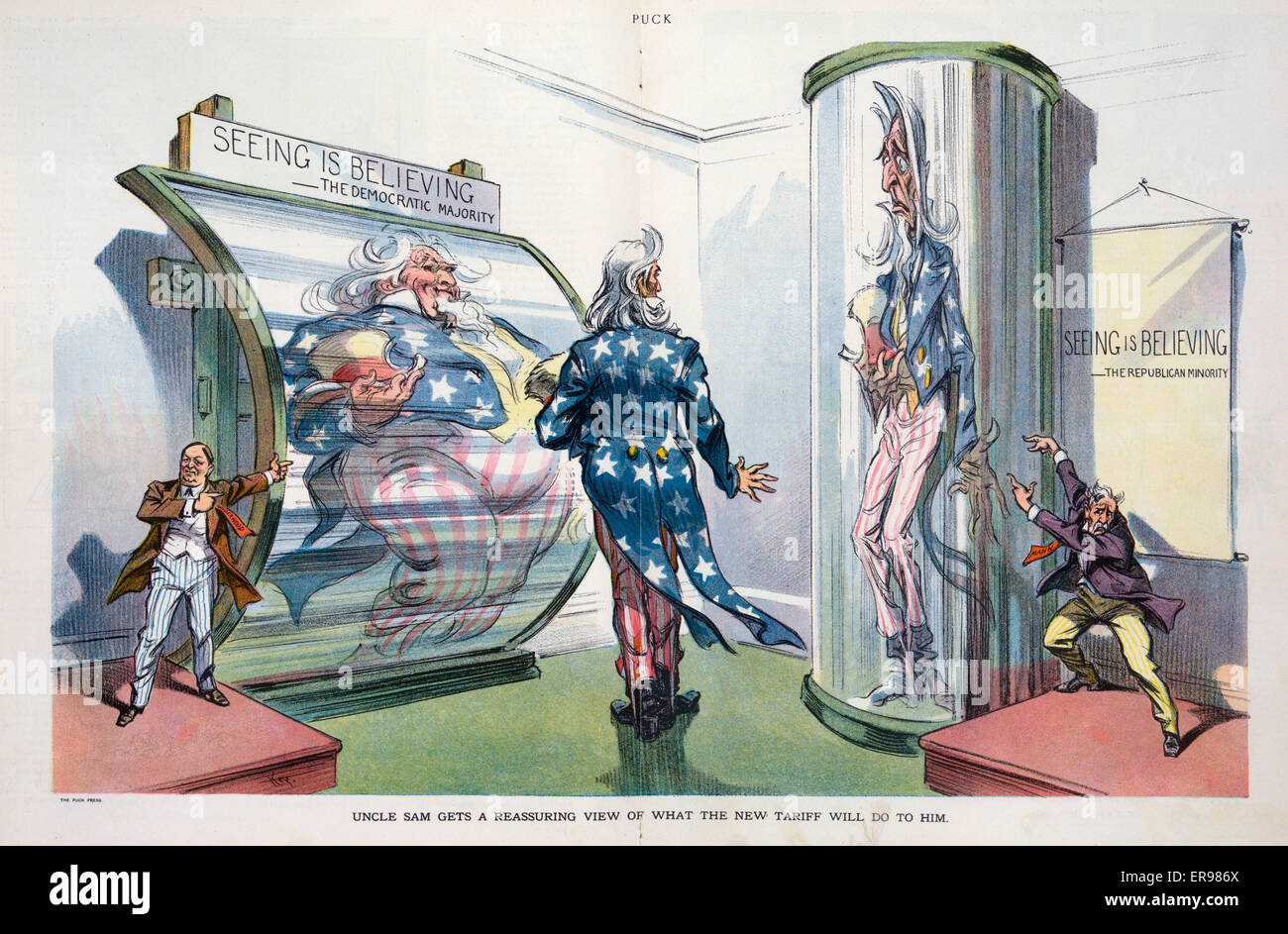 Uncle Sam gets a reassuring view of what the new tariff will Stock ...