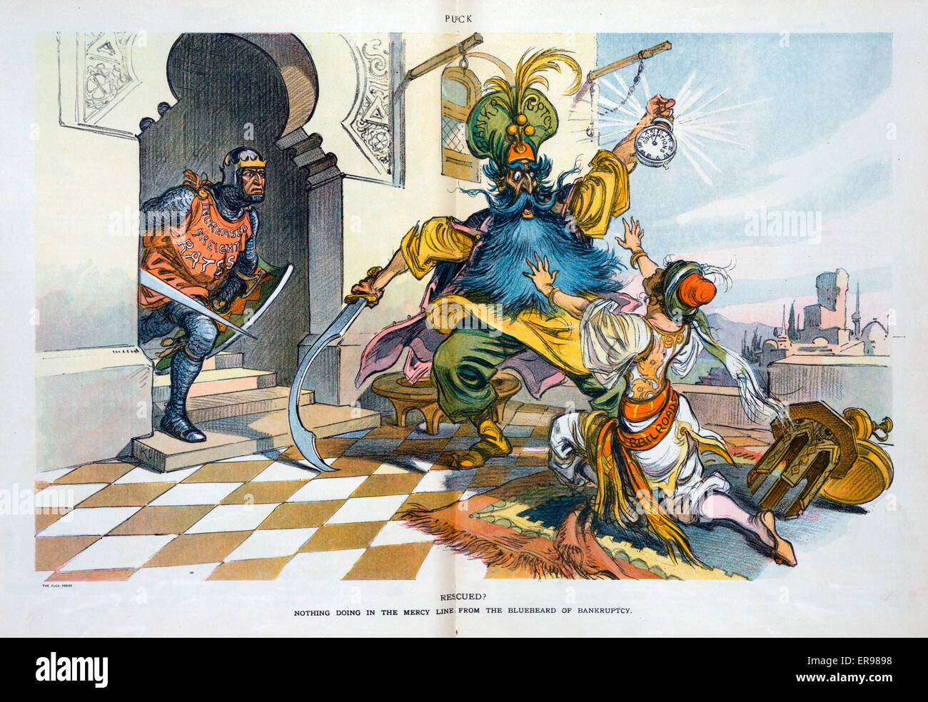 Rescued? Nothing doing in the mercy line from the Bluebeard Stock Photo ...