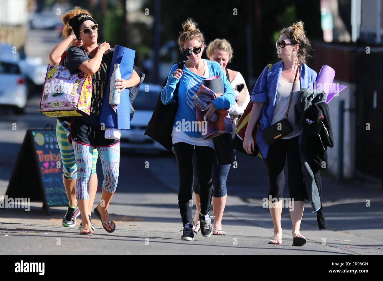 Kaley Cuoco leaves a yoga class wearing a Brian Lichtenberg Ballin ...