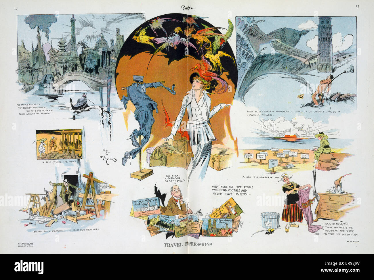 Artist illustration shows a vignette cartoon hi-res stock photography ...