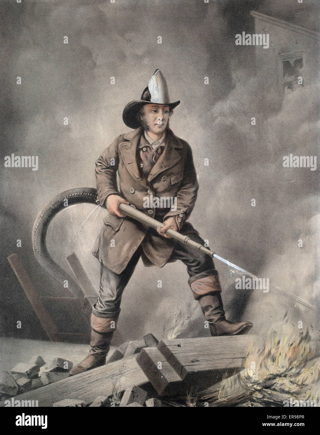The American fireman: facing the enemy Stock Photo - Alamy