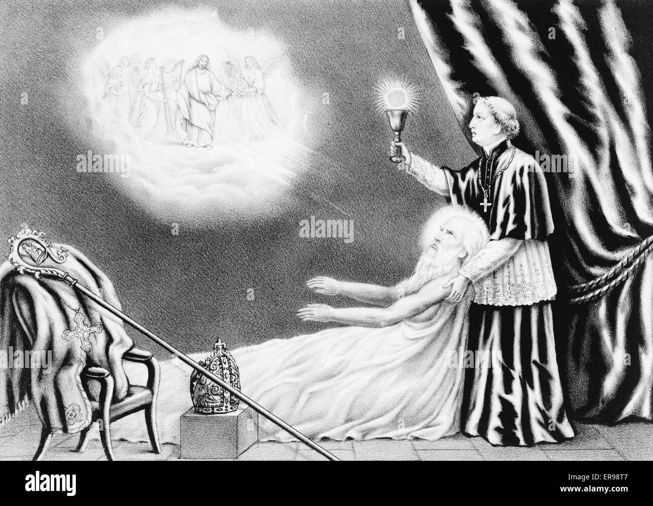 The Death of St. Patrick, the apostle of Ireland. At the Mon Stock ...