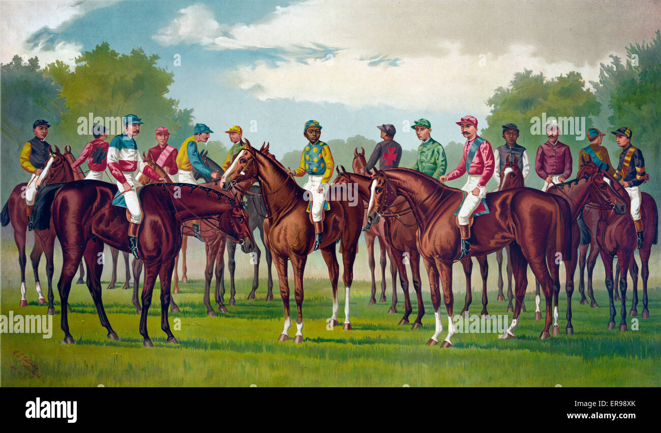 Celebrated winning horses and jockeys of the american turf Stock Photo ...