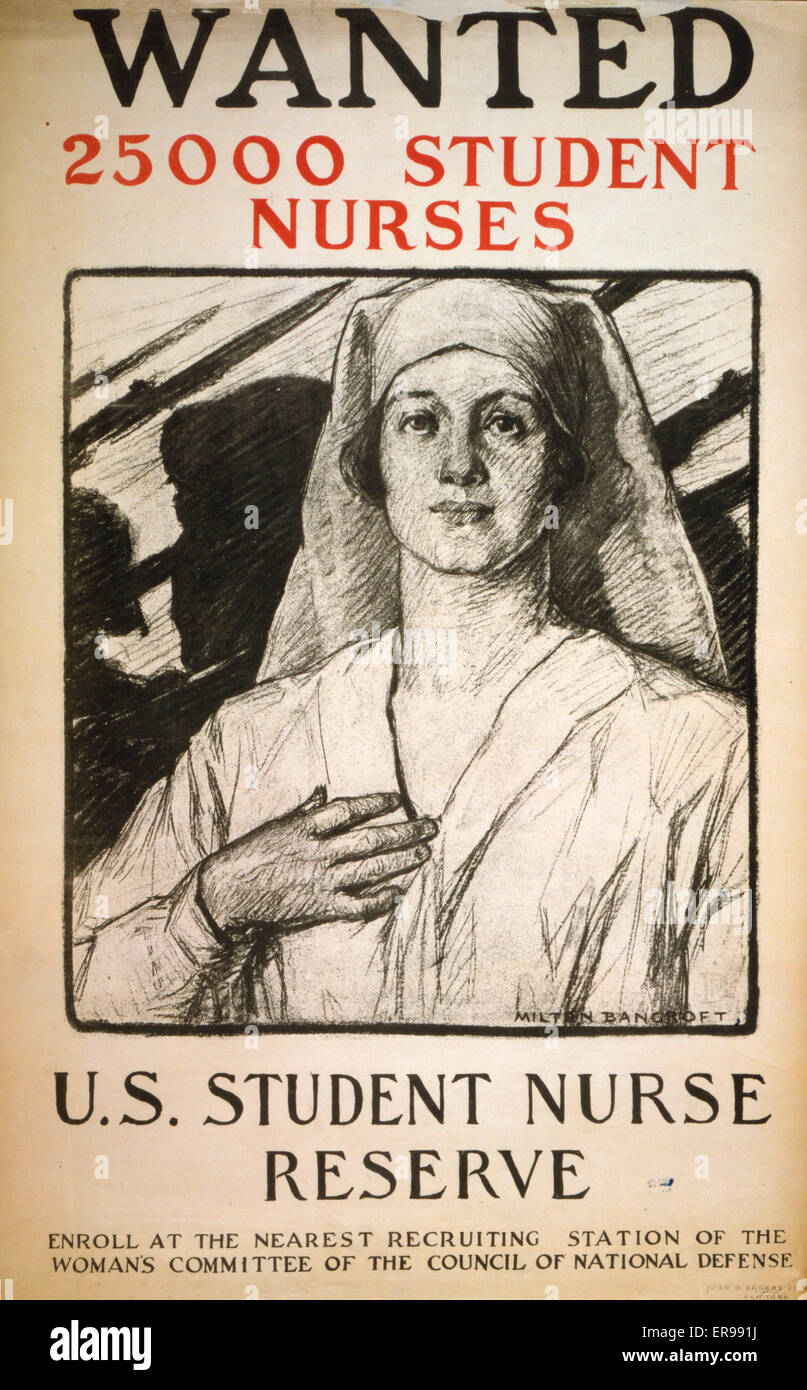 Wanted 25,000 student nurses, US Student Nurse Reserve Stock Photo - Alamy