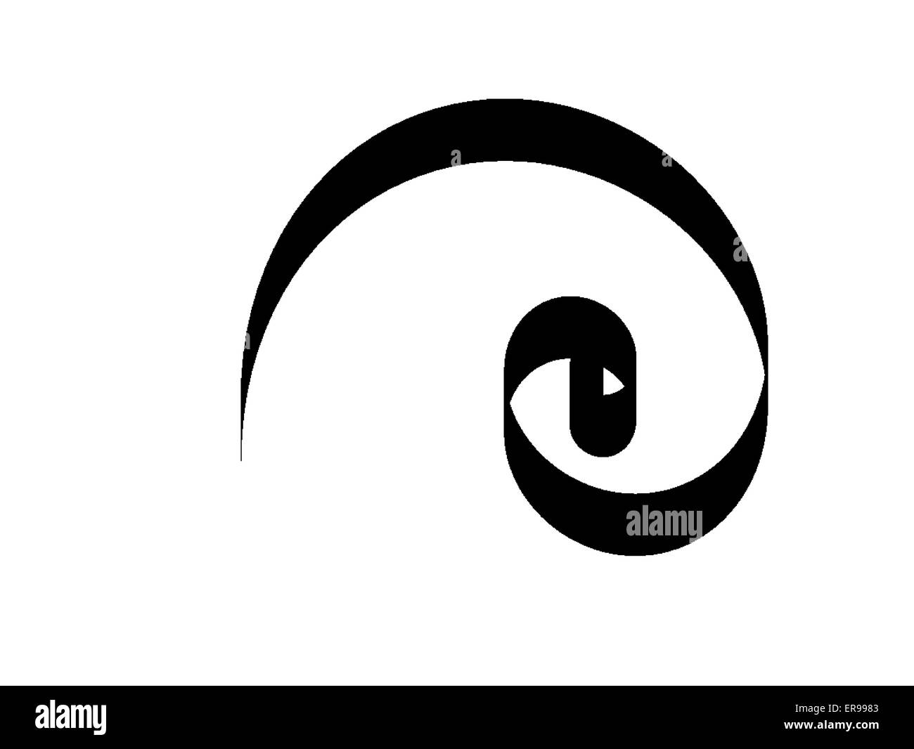 A mathematical spiral figure curving on one end Stock Vector Image ...