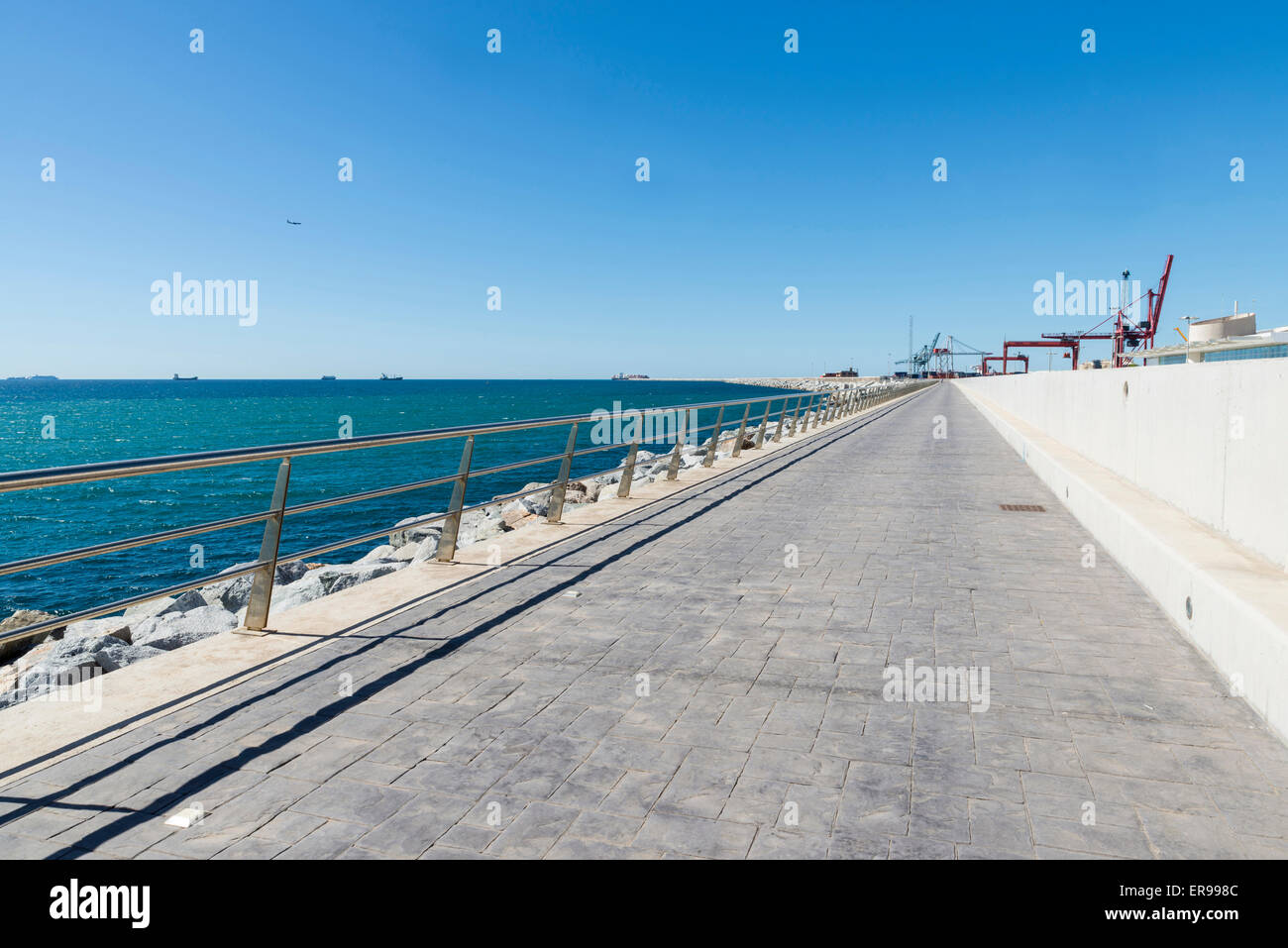 Boardwalk perspective in Barcelona, Catalonia, Spain Stock Photo - Alamy