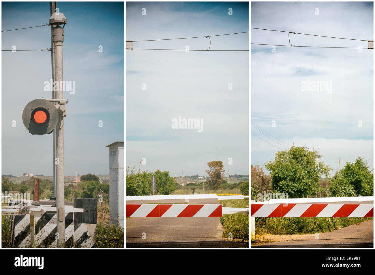 red traffic light crossing level. In front of a red traffic light Stock ...