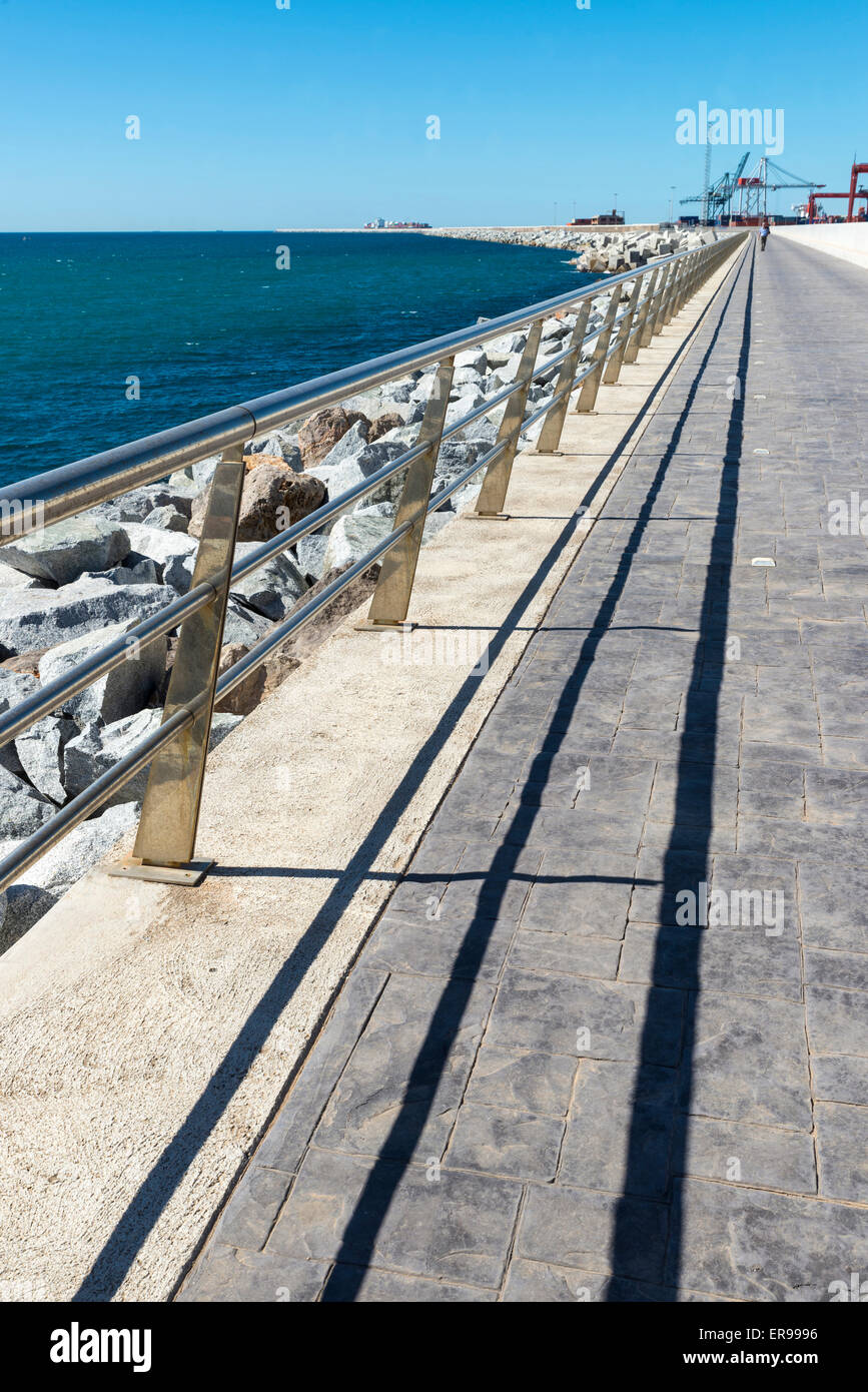Boardwalk perspective in Barcelona, Catalonia, Spain Stock Photo - Alamy