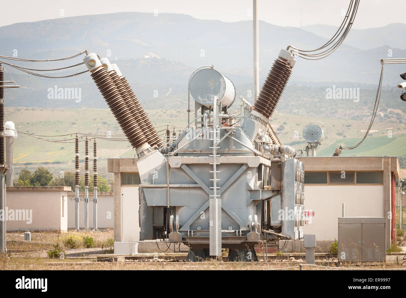 Power Station. Transformers and connections in a power plant Stock ...