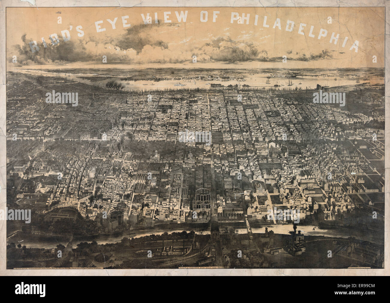 Bird's eye view of Philadelphia Stock Photo - Alamy