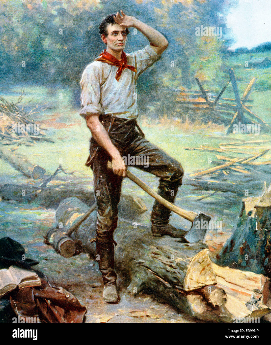 Abraham Lincoln the rail splitter Stock Photo - Alamy