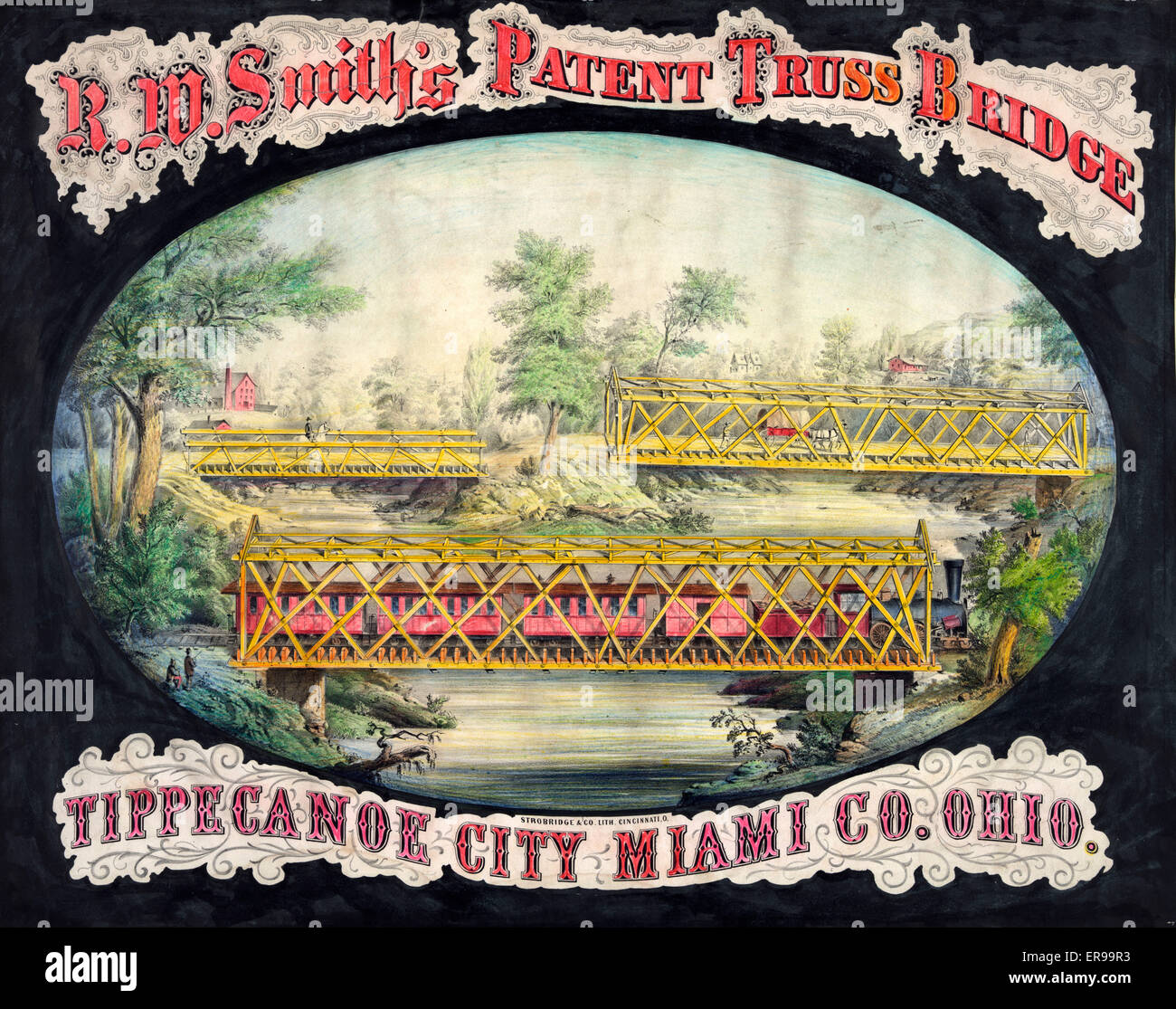 R.W. Smith's patent truss bridge, Tippecanoe City, Miami Co Stock Photo ...