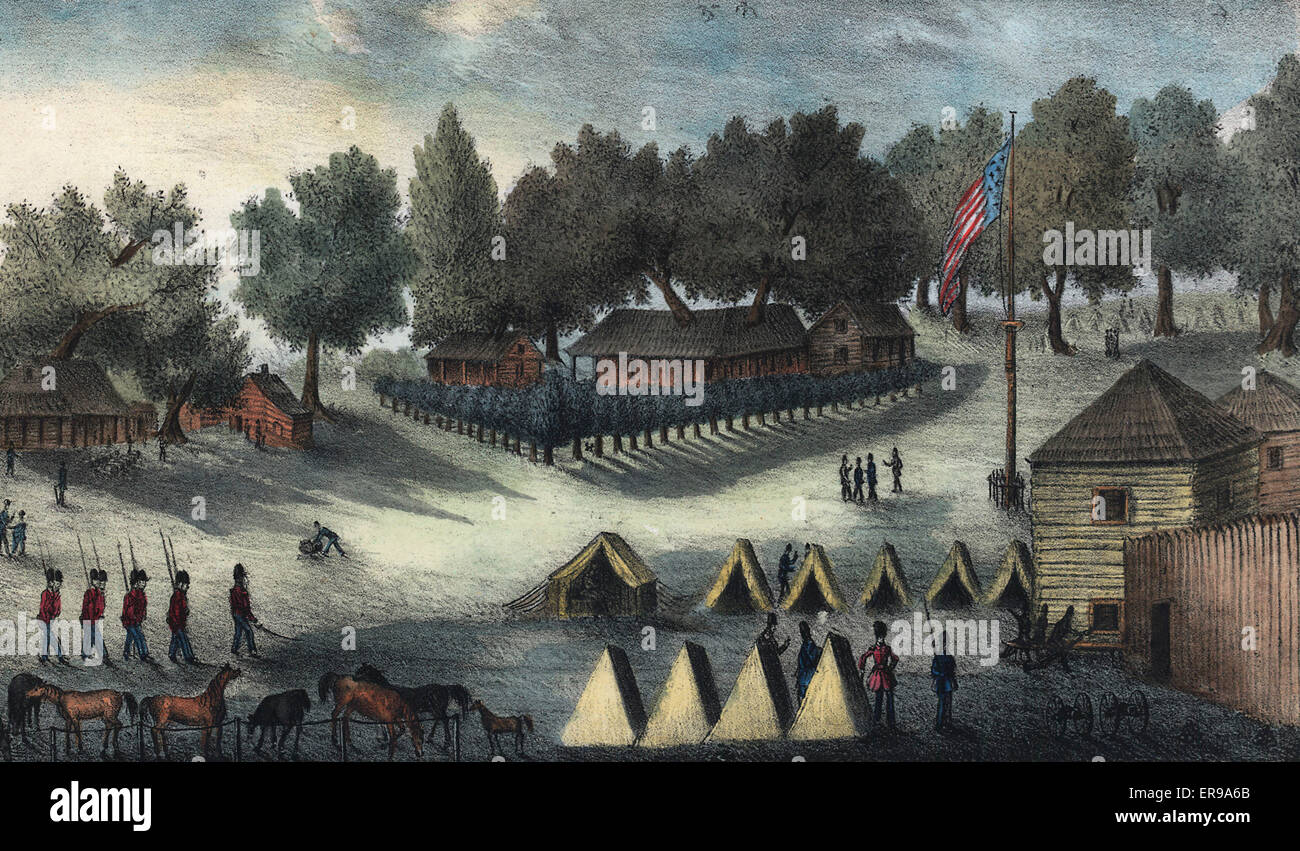 Tampa Bay on the Gulf of Mexico. View of barracks and tents at Fort ...