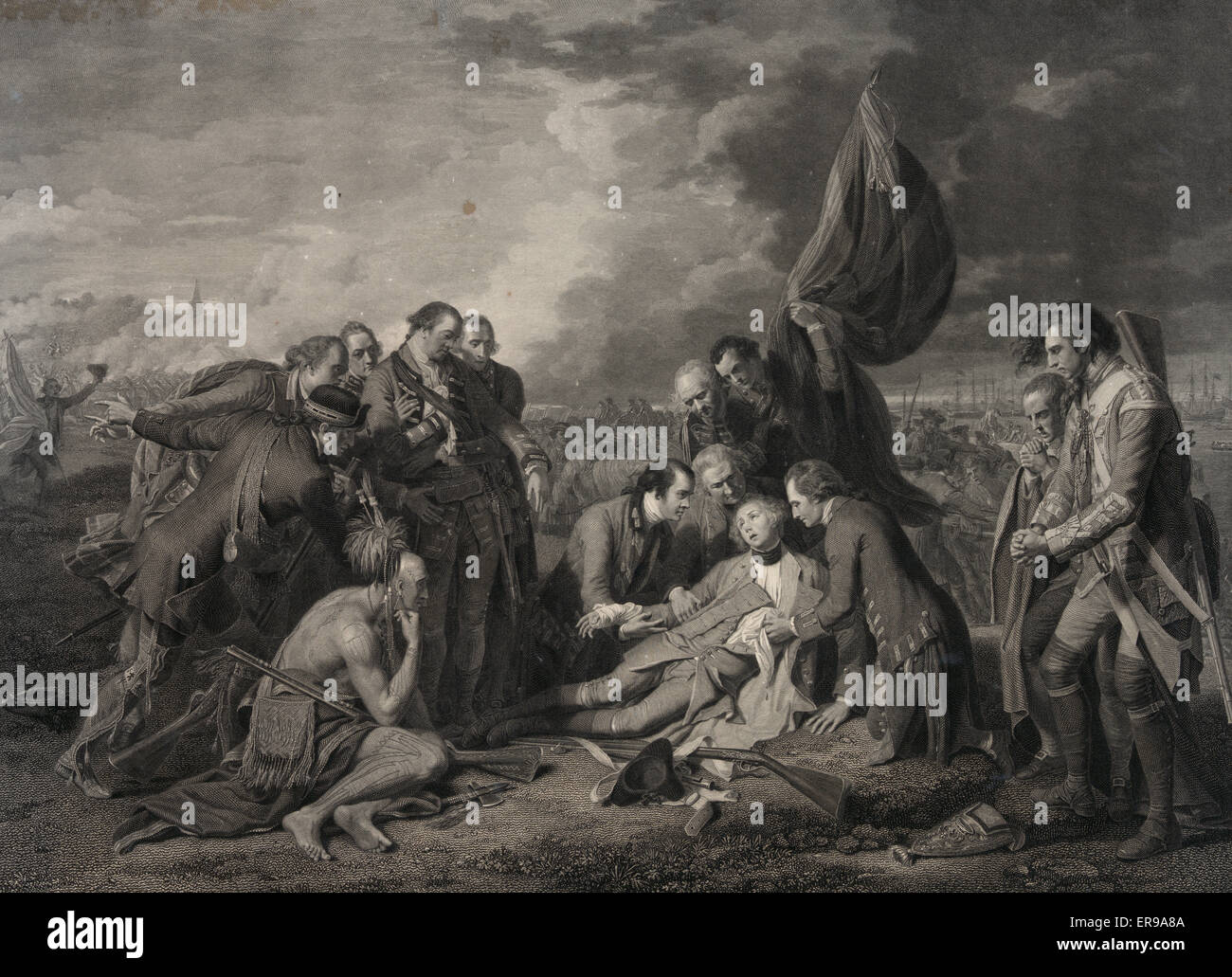 The death of General James Wolfe, Siege of Quebec Stock Photo - Alamy