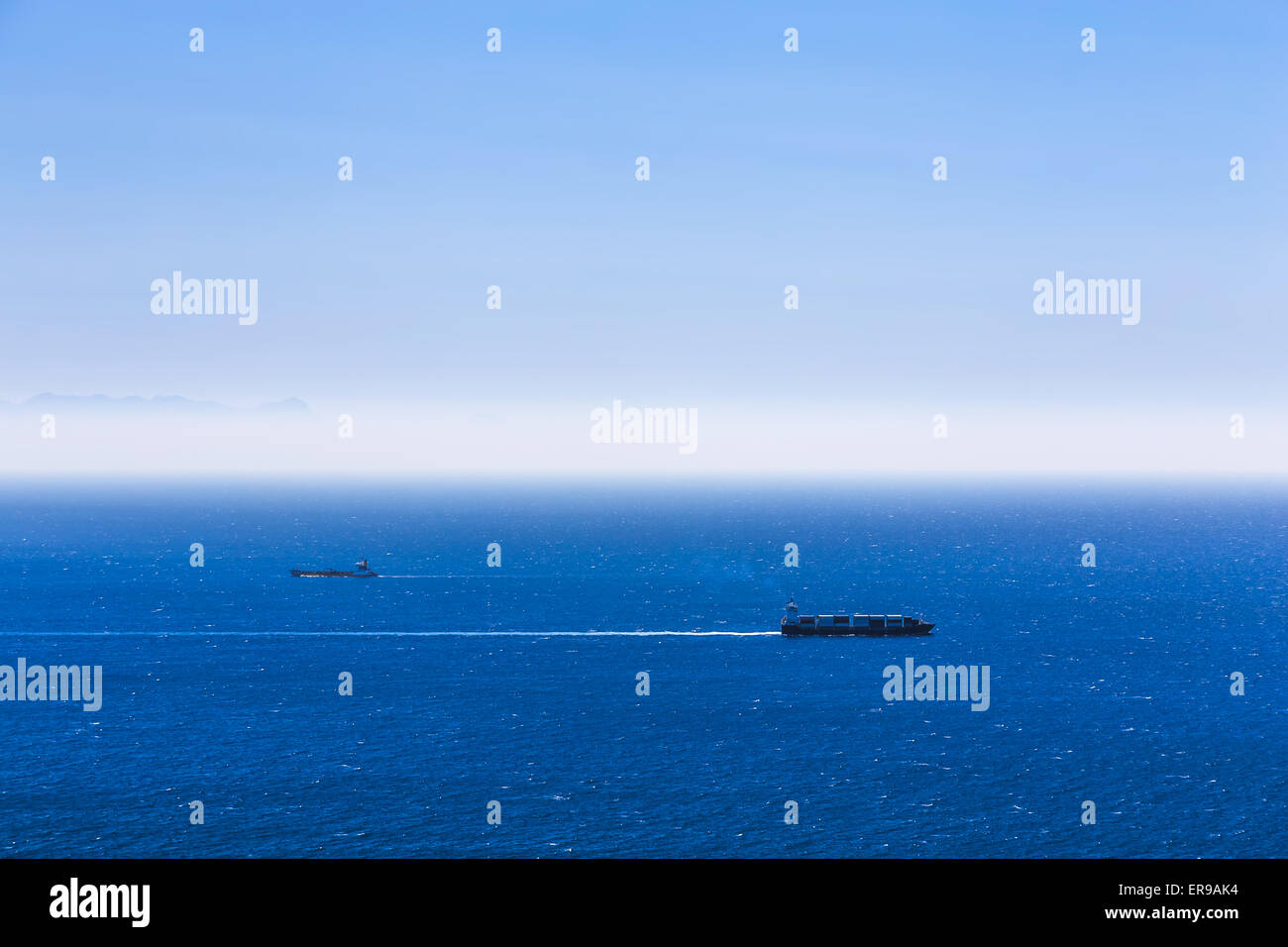Cargo ships with containers in the open Atlantic ocean Stock Photo - Alamy