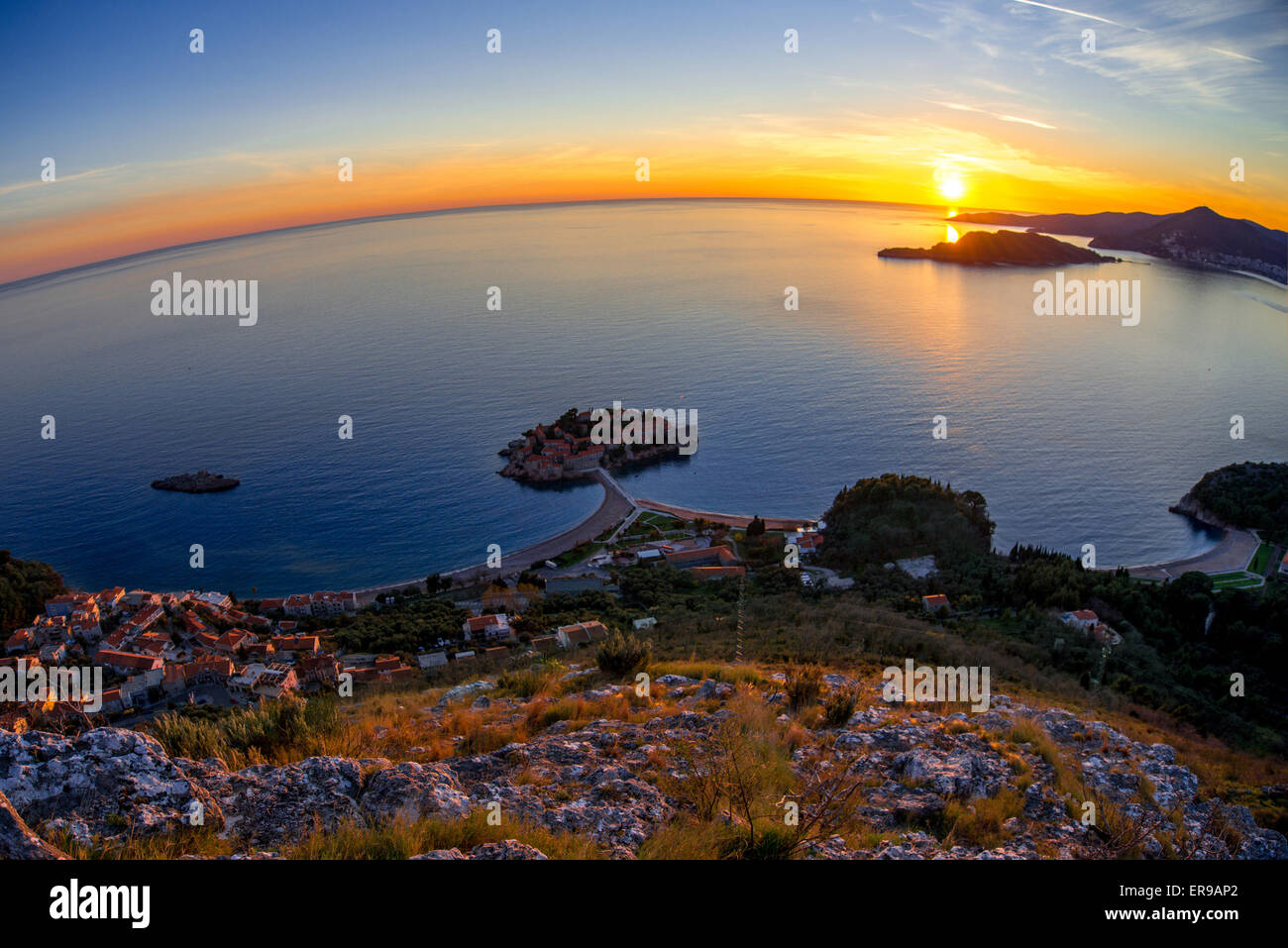 Landscape of Adriatic sea coast in Montenegro Stock Photo - Alamy
