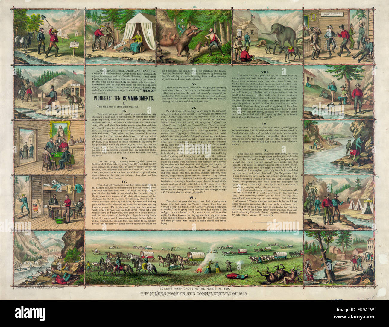 The miners pioneer ten commandments of 1849--Scenes when crossing the ...