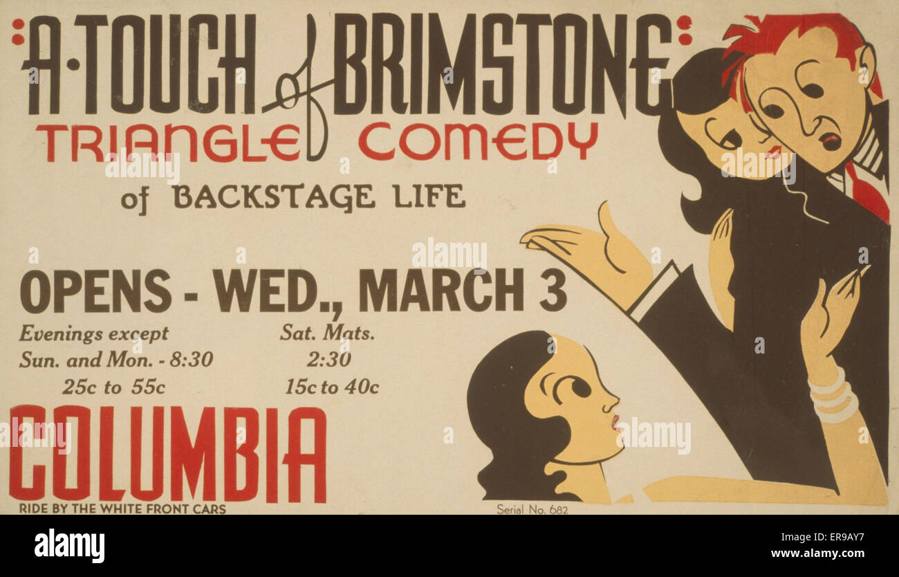 A touch of brimstone - triangle comedy of backstage life Stock Photo ...