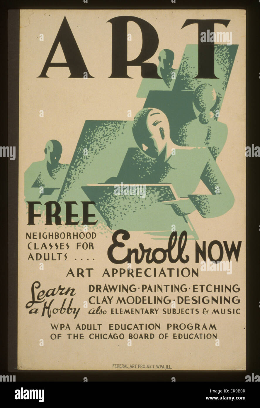 Art - Free neighborhood classes for adults ... enroll now Stock Photo ...