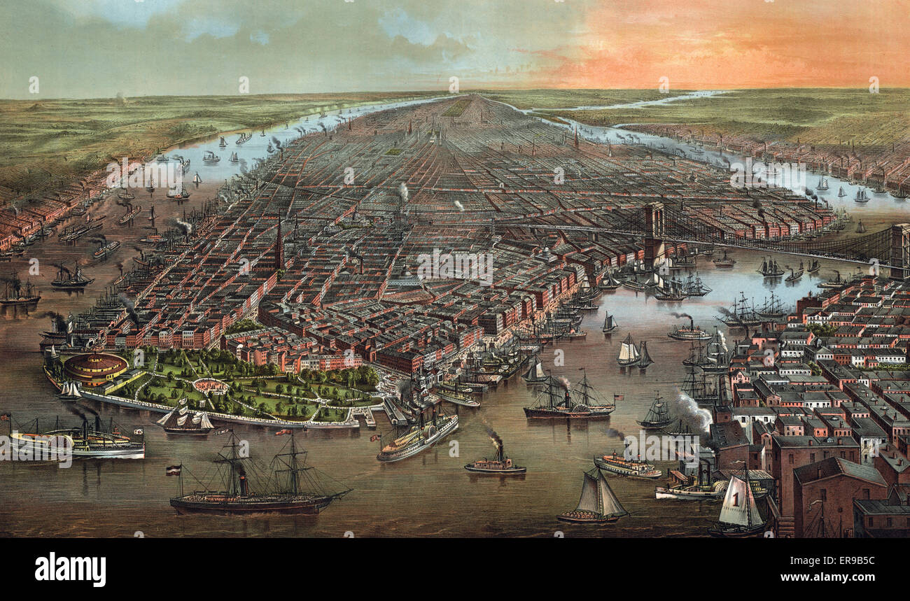 Manhattan birds eye hi-res stock photography and images - Alamy