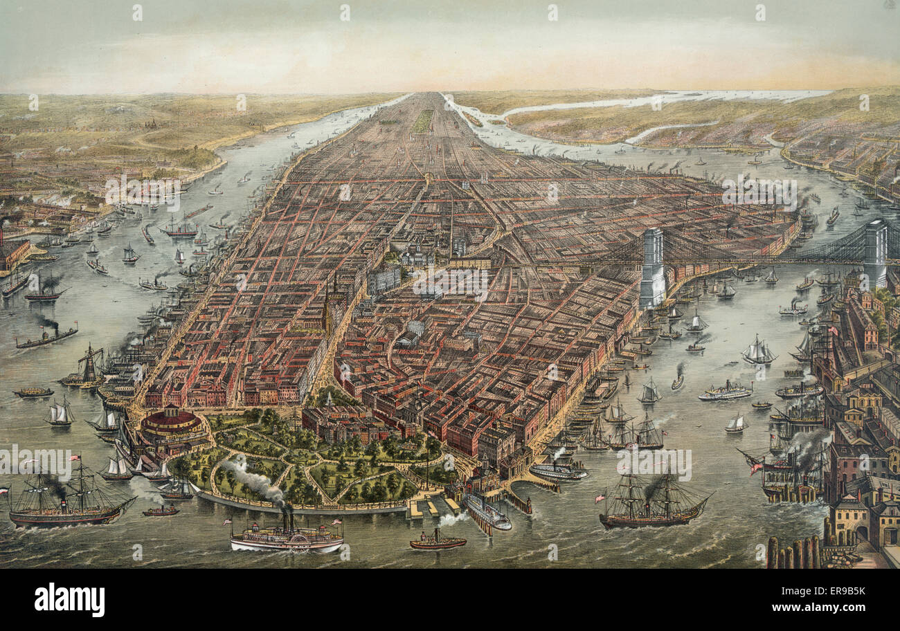 Manhattan birds eye hi-res stock photography and images - Alamy