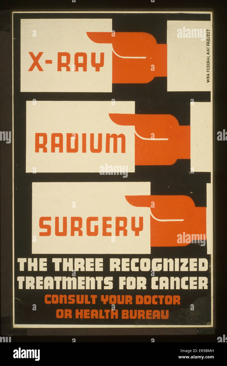 X-Ray, radium, surgery - the three recognized treatments for Stock ...