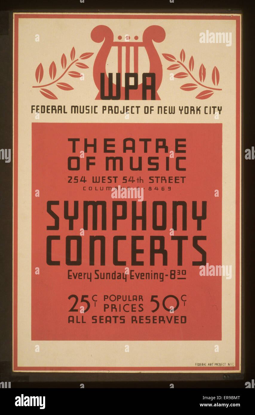 Symphony concerts WPA Federal Music Project of New York City Stock ...