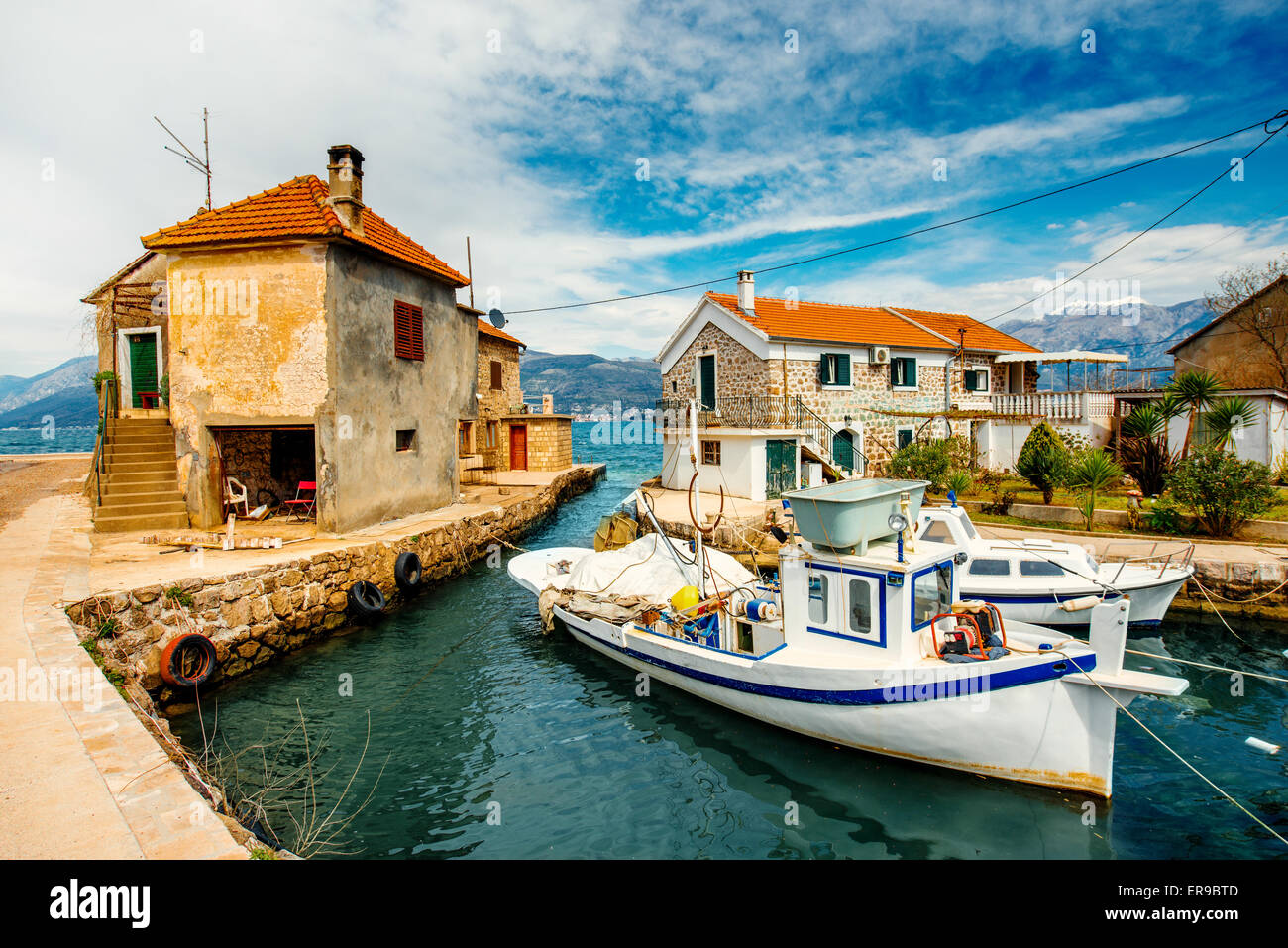 Old marina in Montenegro Stock Photo - Alamy