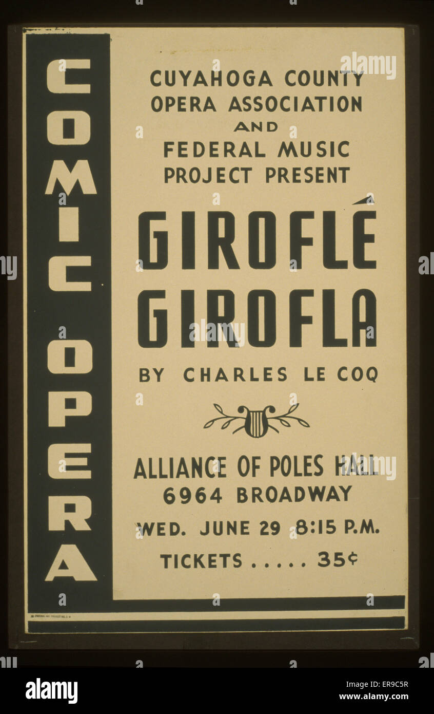 Cuyahoga County Opera Association and Federal Music Project Stock Photo ...