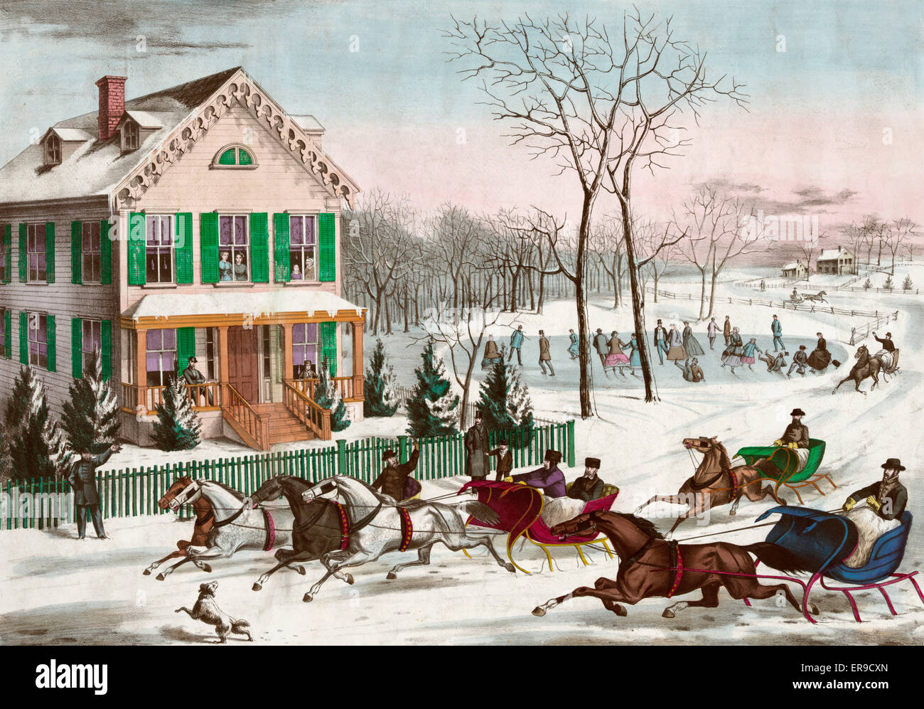 American winter scene Stock Photo - Alamy