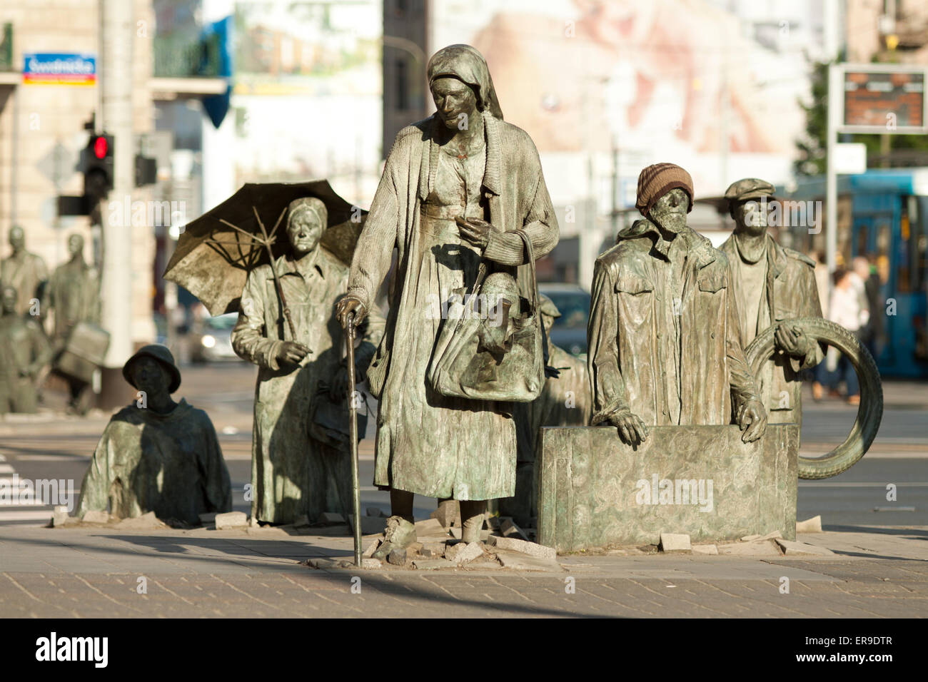 Monument called The Anonymous Pedestrians by Jerzy Kalina at junction ...
