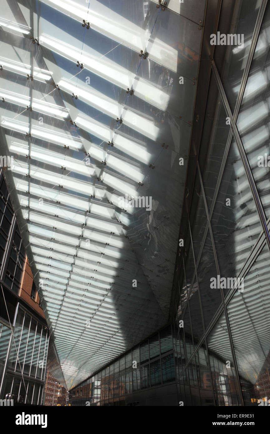Glass roof covering passage way in New York City Stock Photo - Alamy