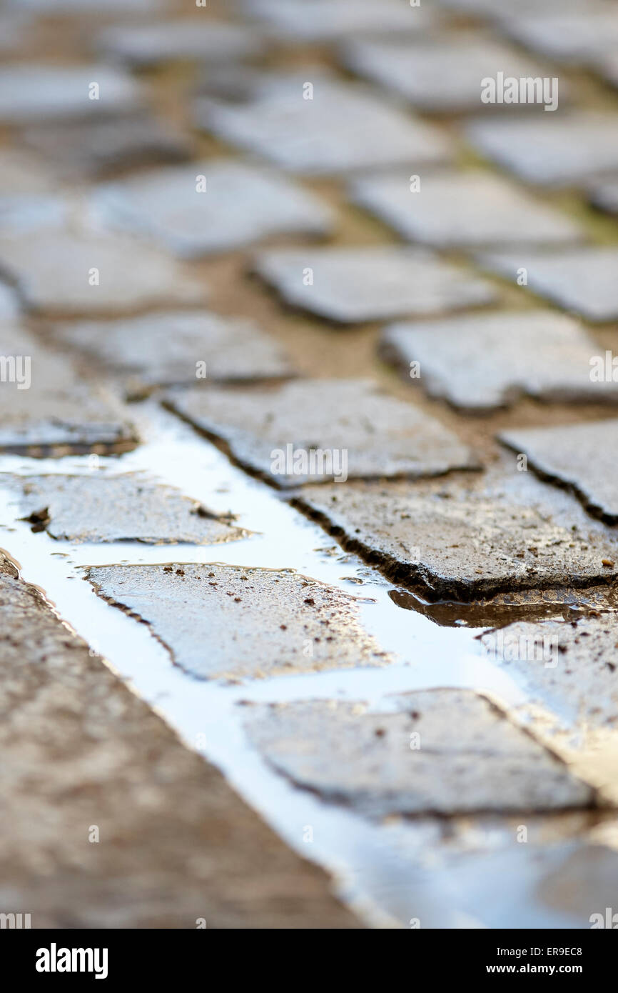 Cobble with water Stock Photo - Alamy