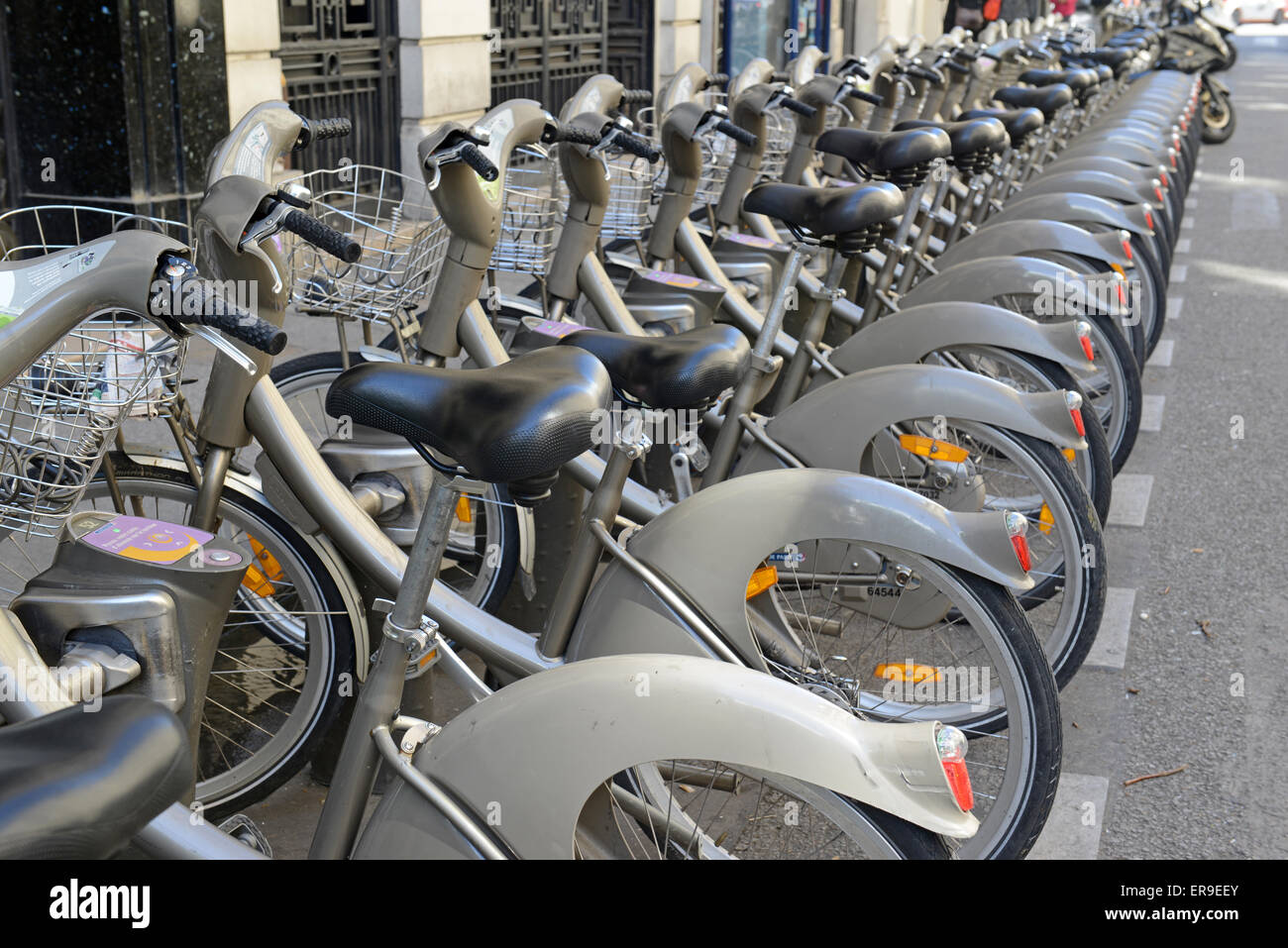 Velib Bike, a Bicycle share program in Paris gives residents and ...