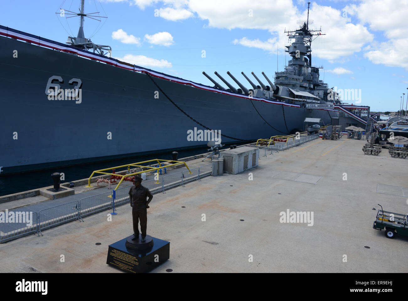 Fleet Admiral Chester William Nimitz bronze statue arrived. Next to USS ...