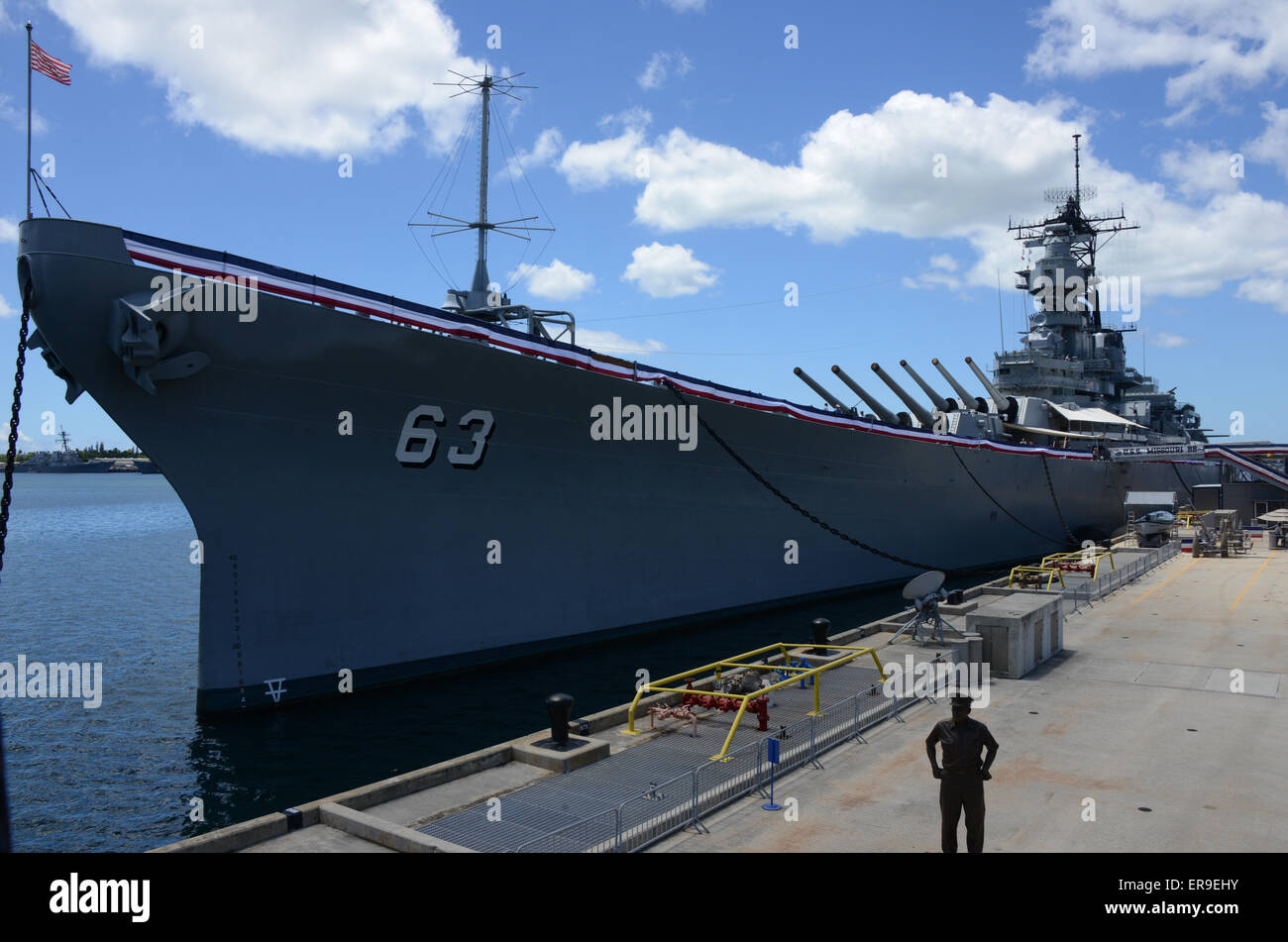 Fleet Admiral Chester William Nimitz bronze statue arrived. Next to USS ...