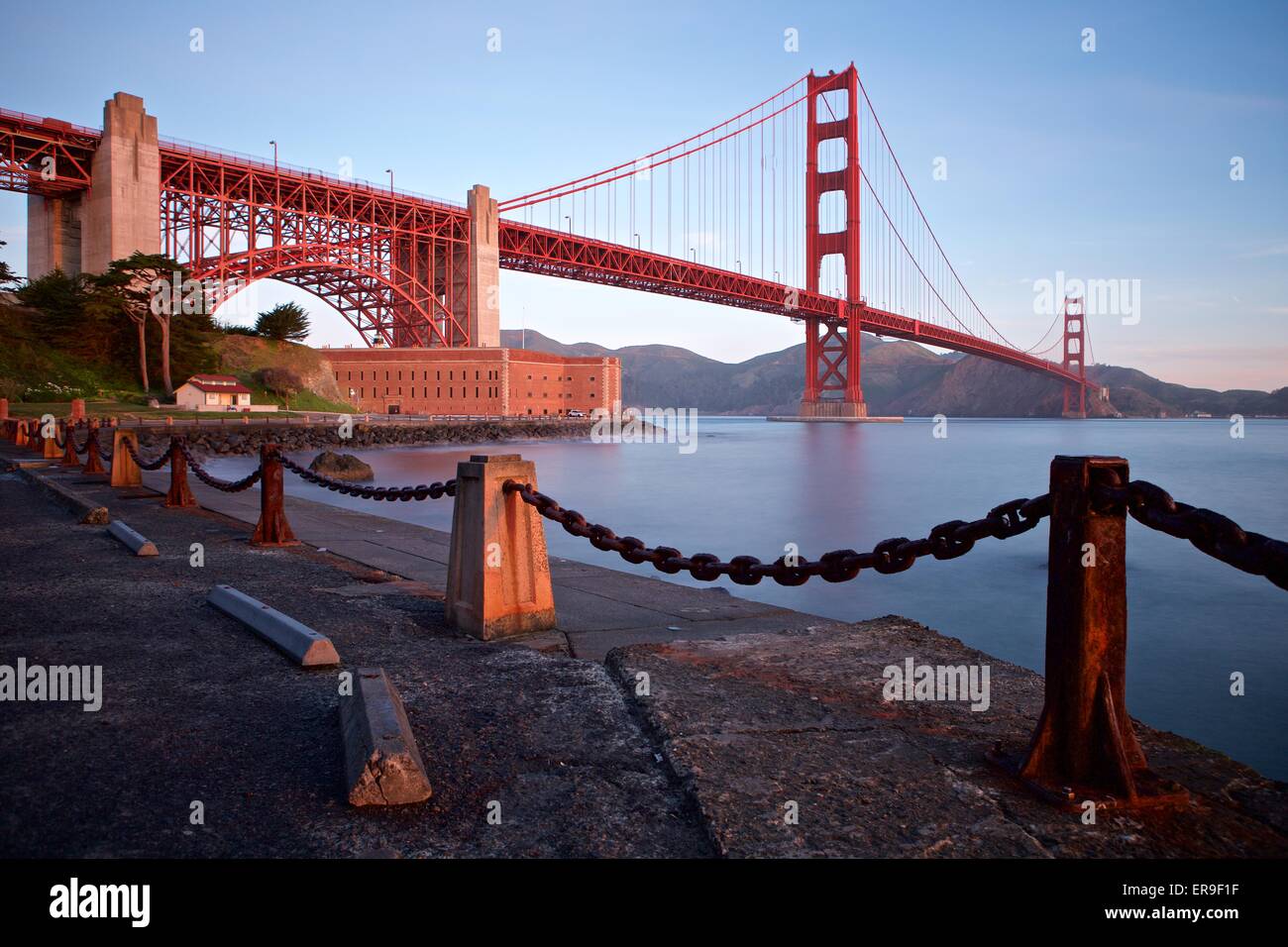 Fort Point, a civil war fort under the Golden Gate Bridge in San ...