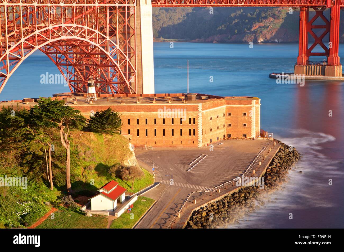 Fort Point, a civil war fort under the Golden Gate Bridge in San ...